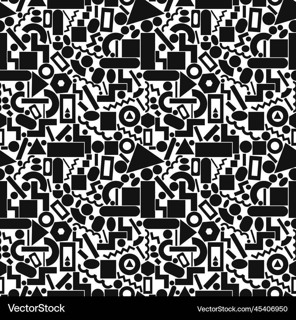 Memphis style geometry figure seamless pattern Vector Image