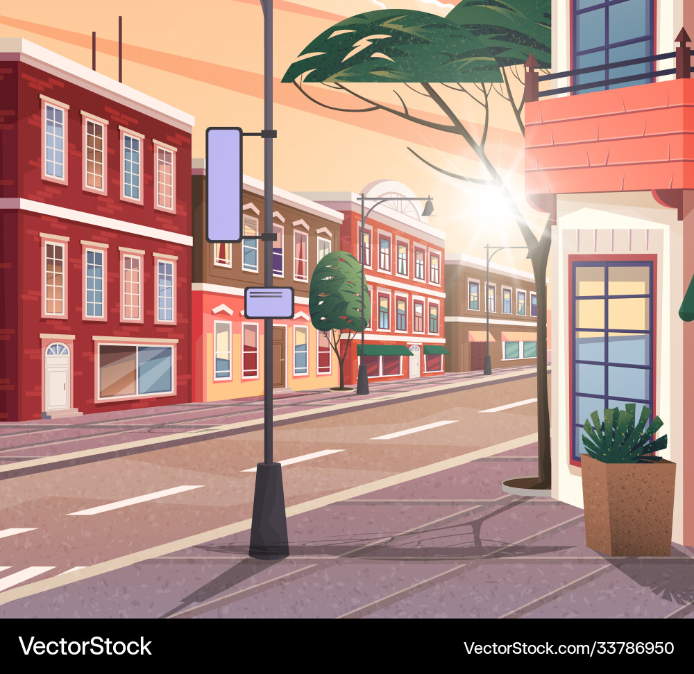 Street town cartoon Royalty Free Vector Image - VectorStock