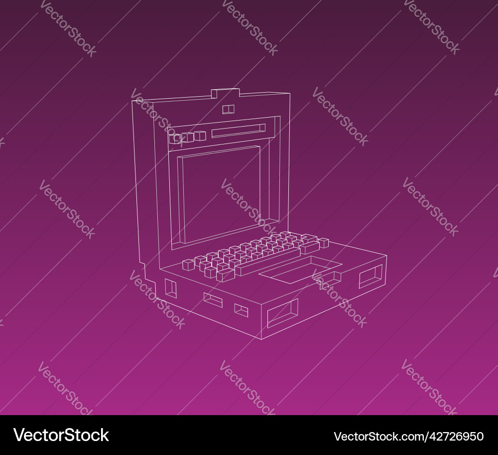Wireframe laptop Royalty Free Vector Image - VectorStock