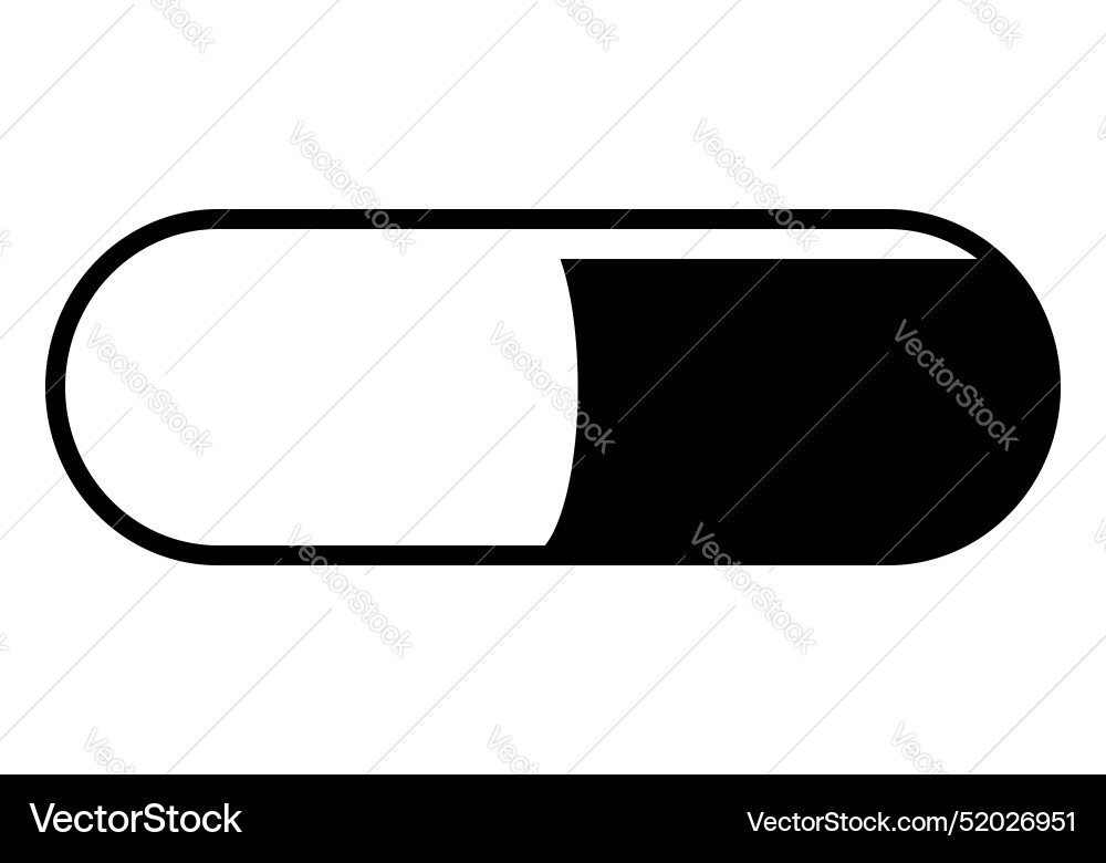 Capsule symbol icon - black and white Royalty Free Vector