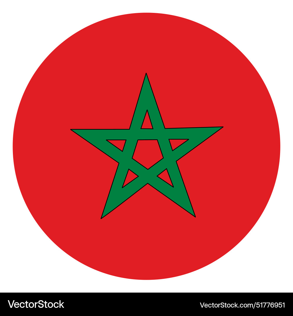 Circle badge morocco flag button Royalty Free Vector Image