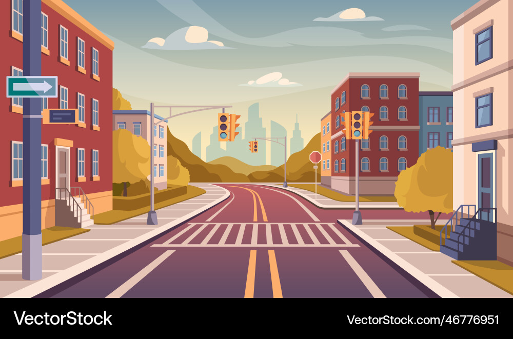 City road concept Royalty Free Vector Image - VectorStock