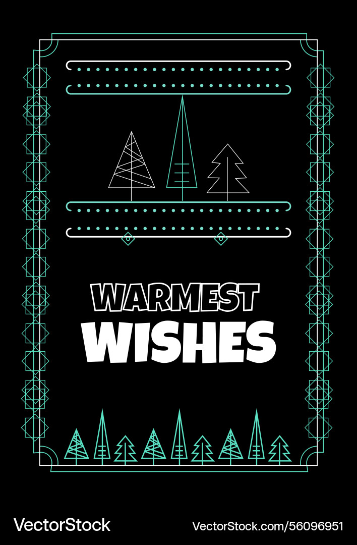 Festive christmas line style card Royalty Free Vector Image