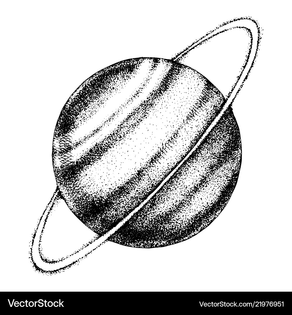 Hand drawn uranus planet Royalty Free Vector Image