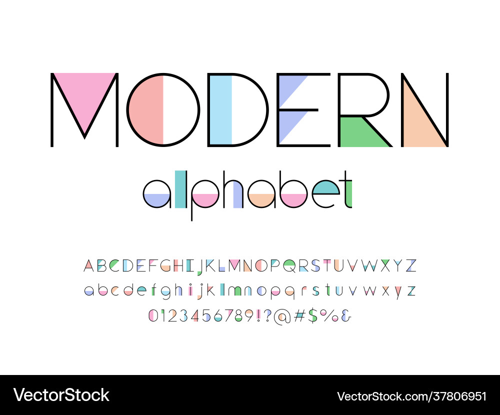 Modern font Royalty Free Vector Image - VectorStock