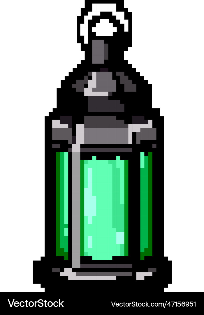 Mosque arabic lantern game pixel art Royalty Free Vector