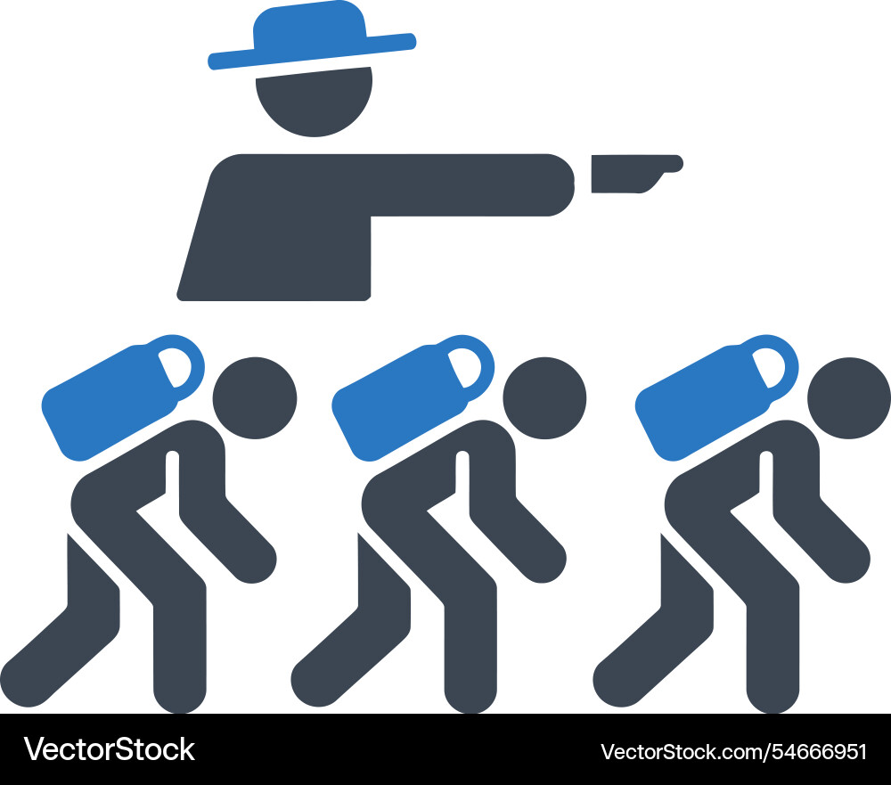 Person leading workers icon Royalty Free Vector Image