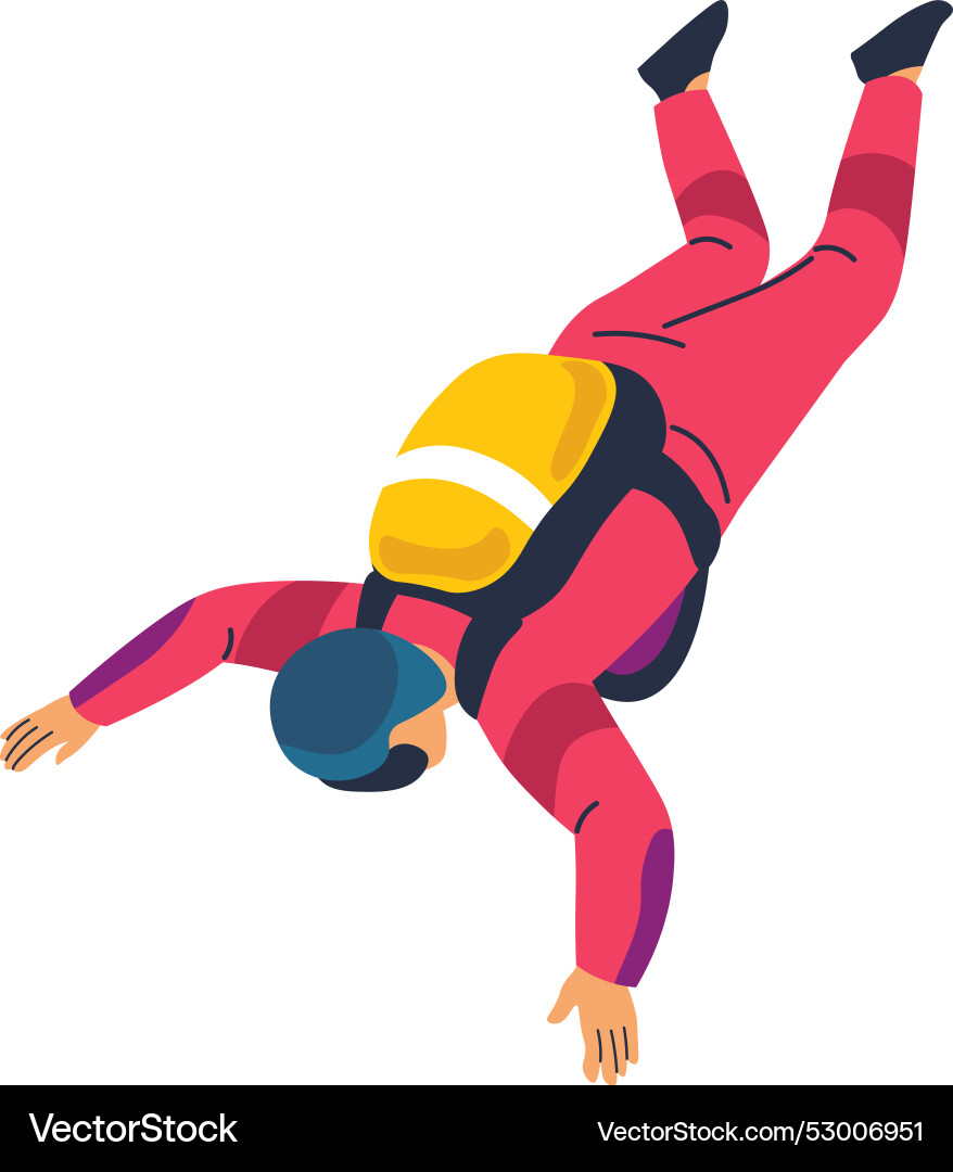 Skydiving freefall position Royalty Free Vector Image
