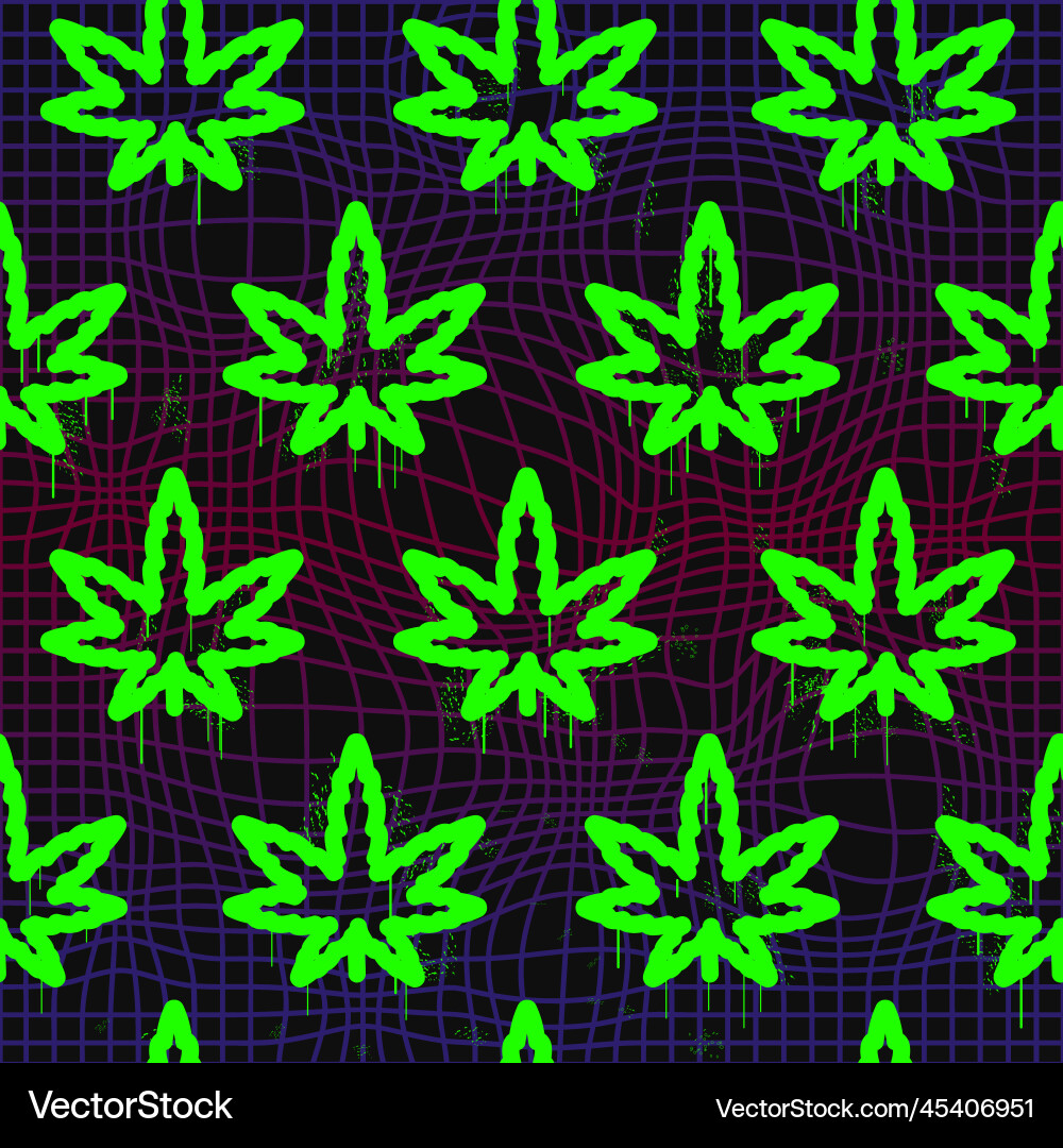 Warp Grid Weed Pattern Royalty Free Vector Image