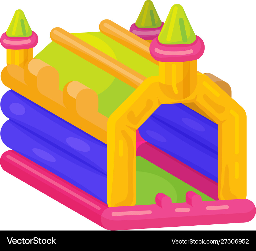 Bouncy castle icon bright playing outdoor system Vector Image