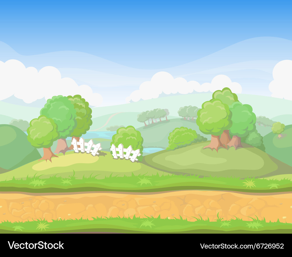 Cartoon cute country seamless horizontal Vector Image
