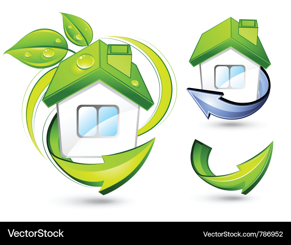 Green homes Royalty Free Vector Image - VectorStock