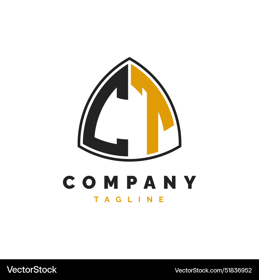 Initial letter ct logo design alphabet Royalty Free Vector