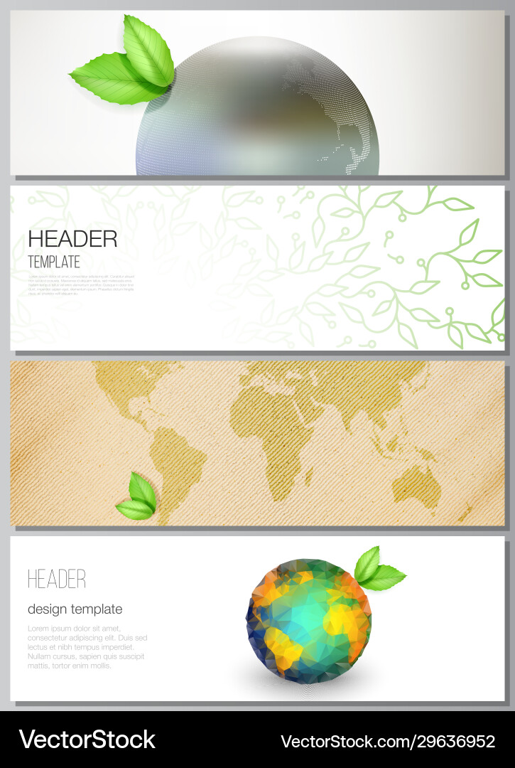 Layout headers banner design templates Royalty Free Vector