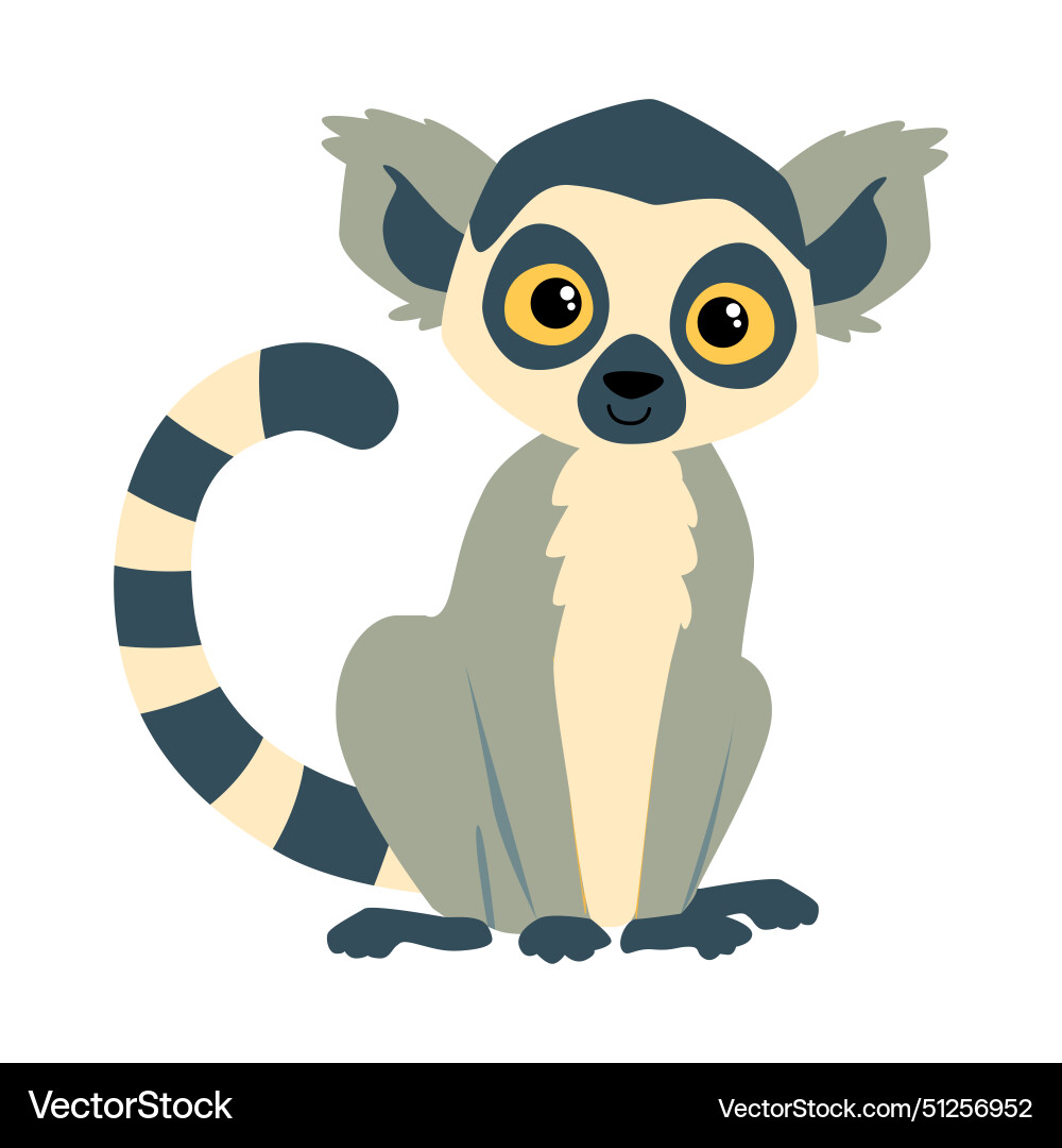 Lemur hand drawing on white Royalty Free Vector Image