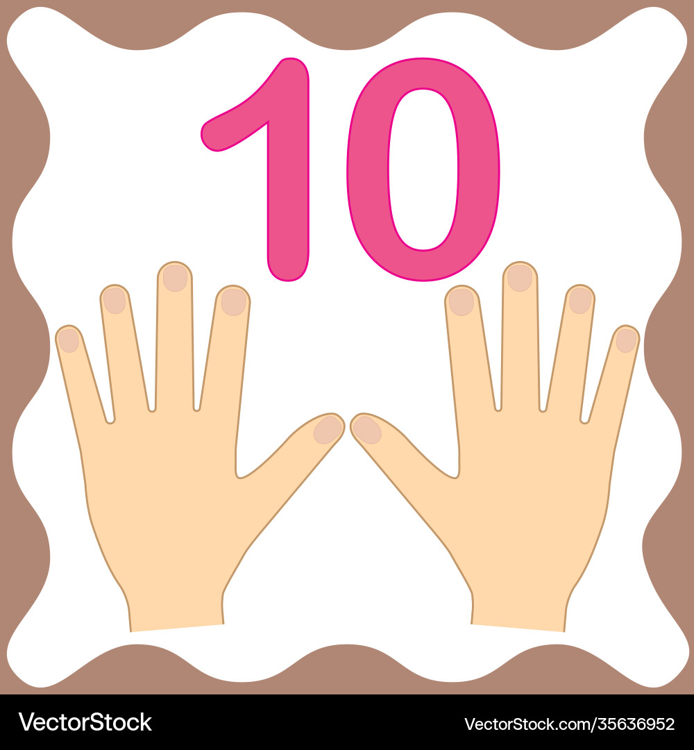 Anzahl 10 zehn Lernkarten Lizenzfreies Vektorbild