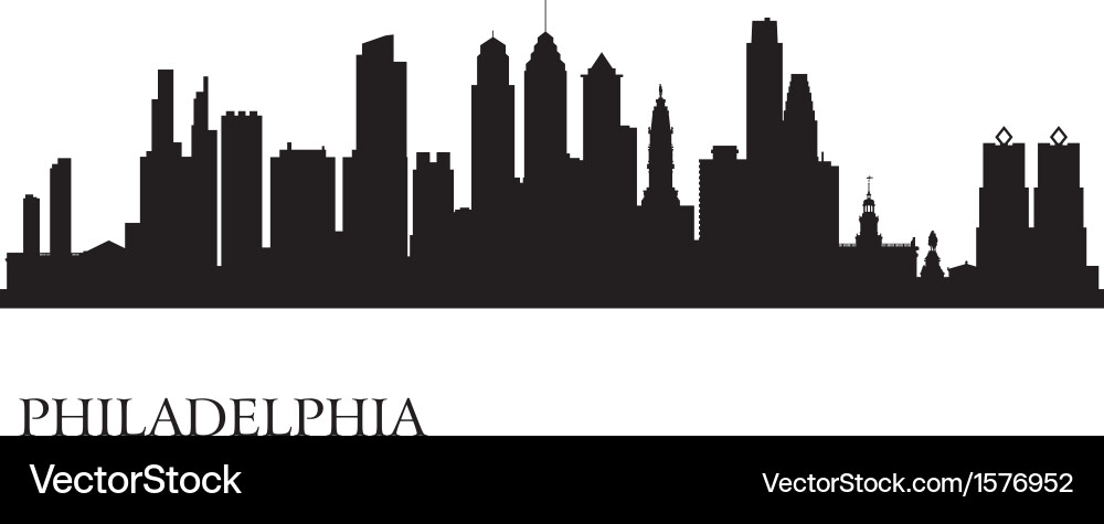 Philadelphia Skyline Silhouette Royalty Free Vector Image