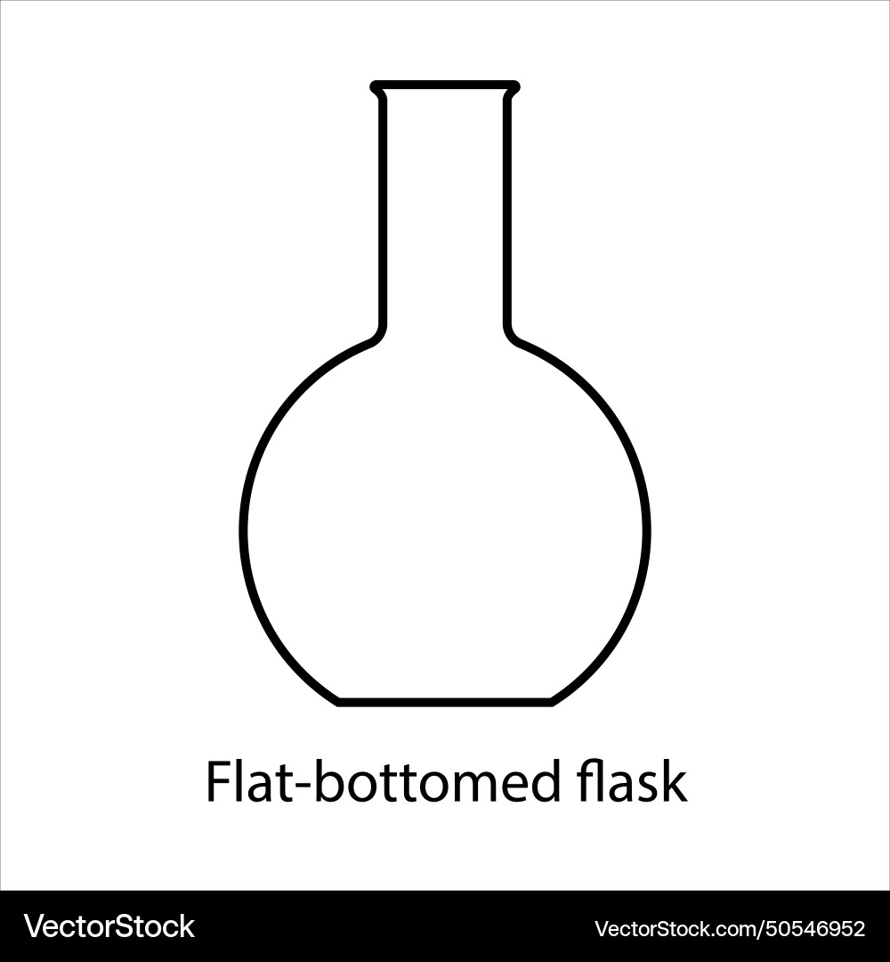 Schematic of a flat-bottomed flask Royalty Free Vector Image