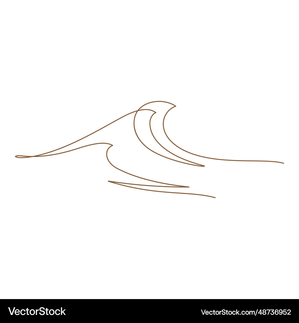 Sea wave line art minimalist concept Royalty Free Vector