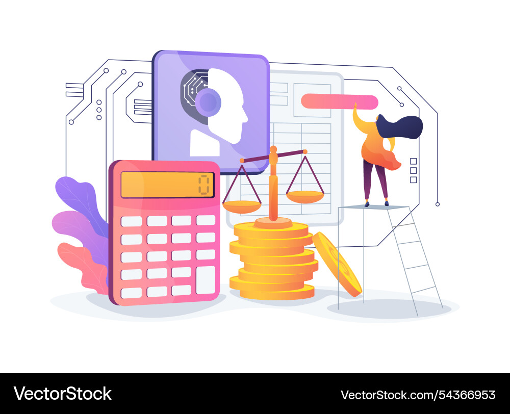 Ai-optimized legal billing abstract concept Vector Image
