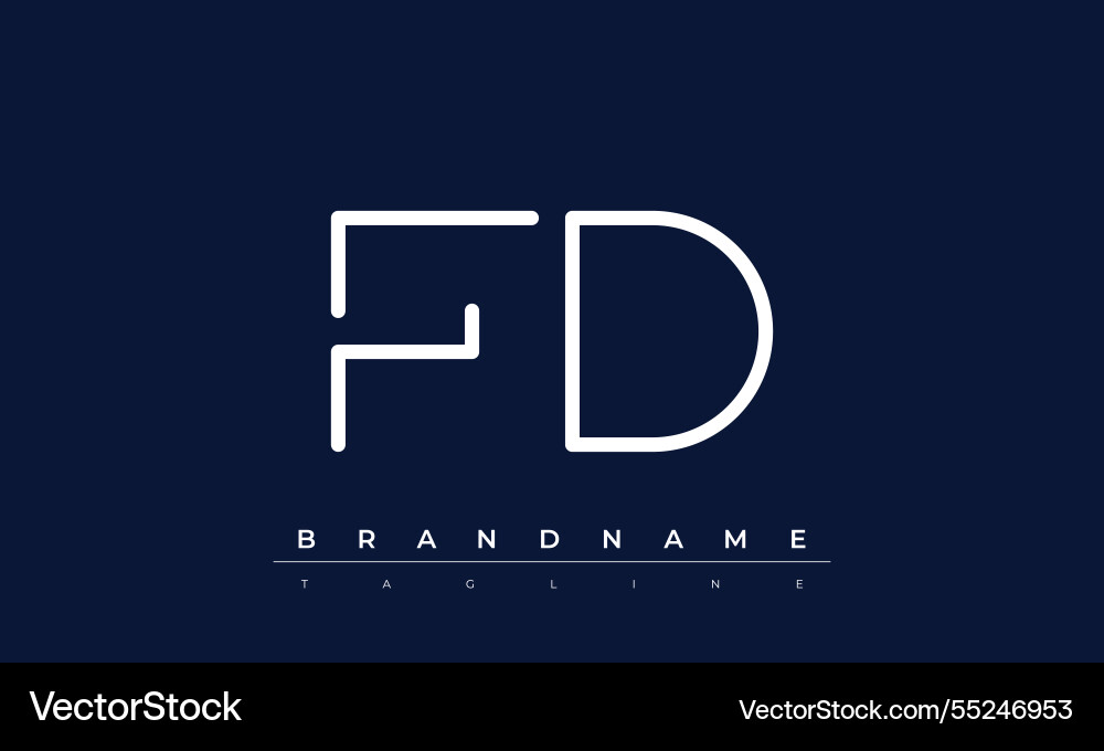 Creative fd letter initial logo image Royalty Free Vector