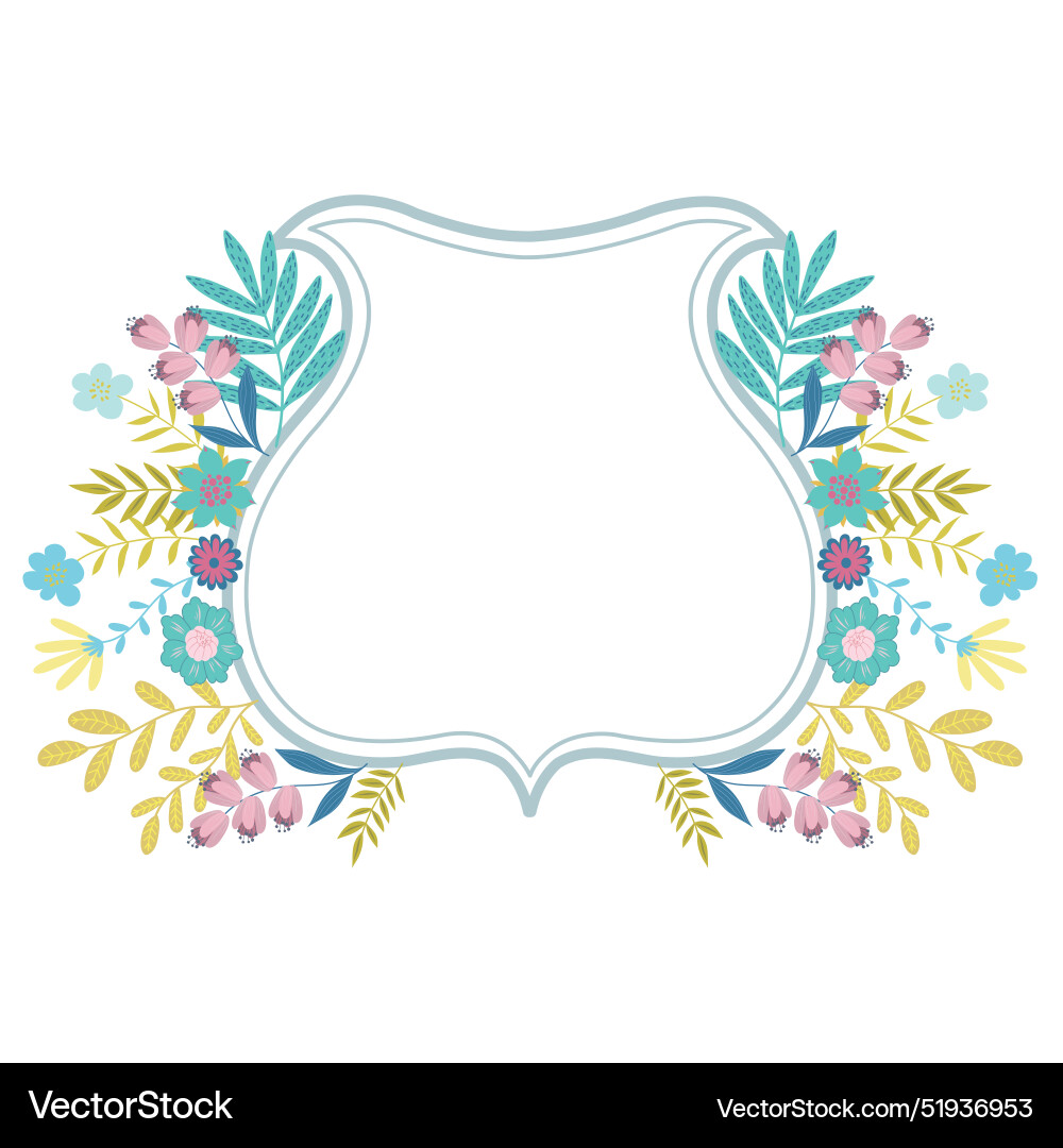 Floral wedding crest Royalty Free Vector Image