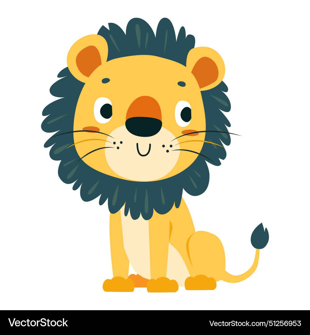 Lion hand drawing on white background Royalty Free Vector