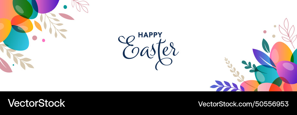 Modern colorful easter concept design happy Vector Image