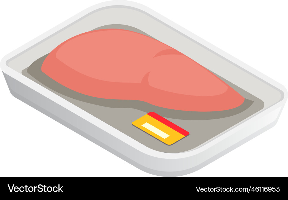 Premade meat isometric composition Royalty Free Vector Image
