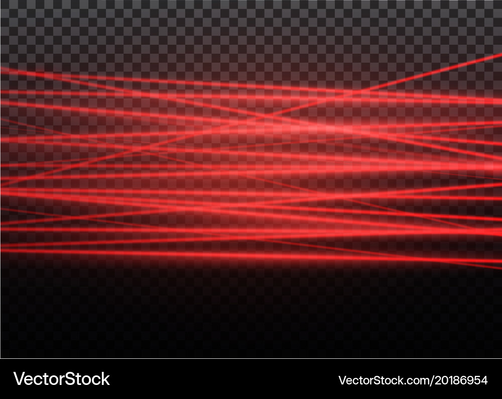 Abstract red laser beam transparent isolated Vector Image