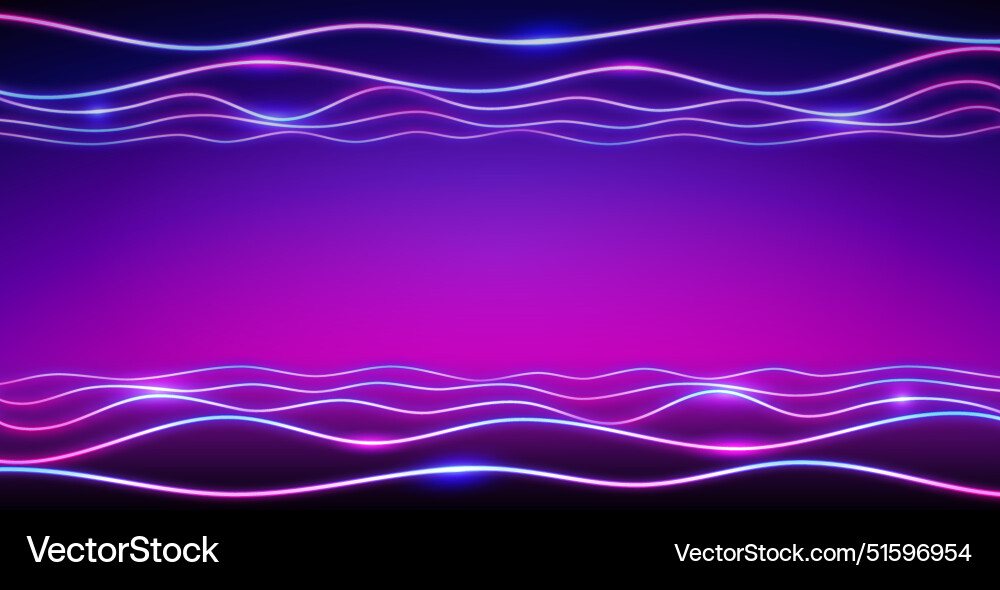 Abstract wavy neon background in retro wave style Vector Image