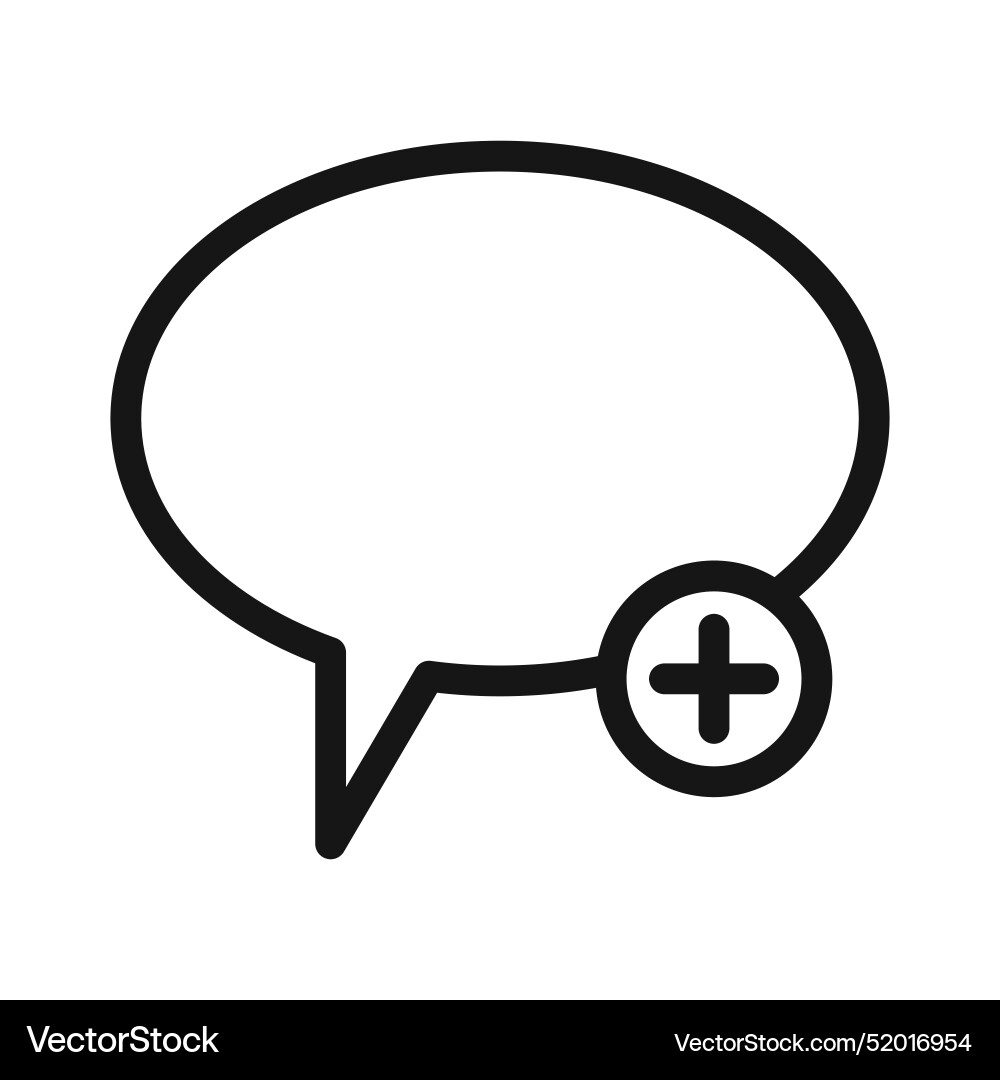 Add chat icon black line art Royalty Free Vector Image