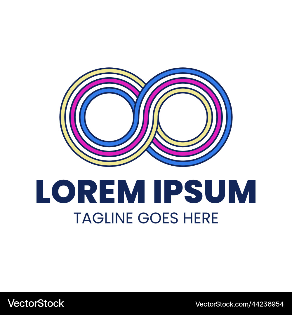 Colorful infinity logo loop Royalty Free Vector Image