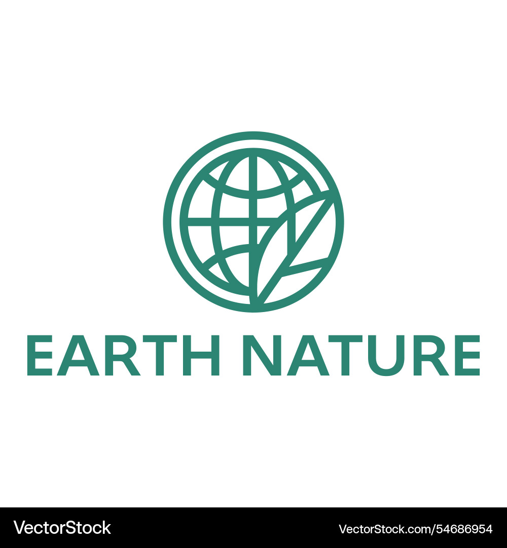 Earth nature flat minimalist logo design Vector Image