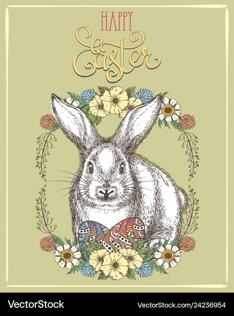 Easter bunny banner Royalty Free Vector Image - VectorStock