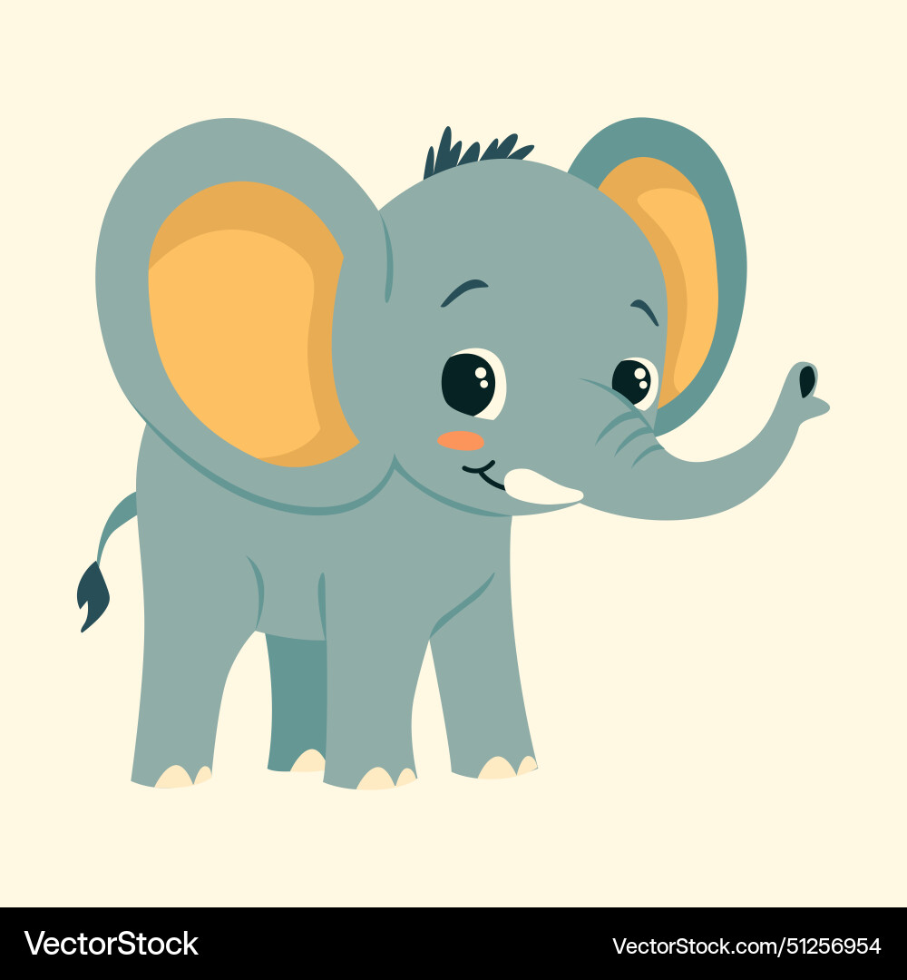 Elephant hand drawing on white Royalty Free Vector Image