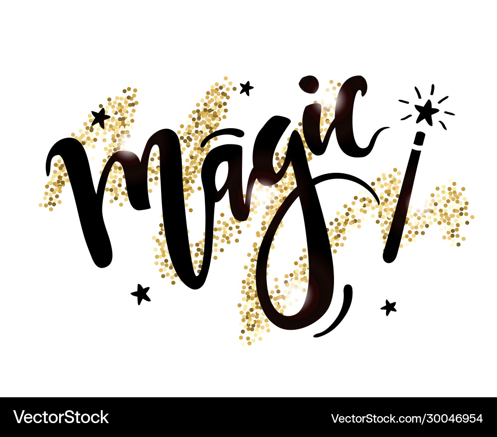 Hand drawn lettering word magic Royalty Free Vector Image
