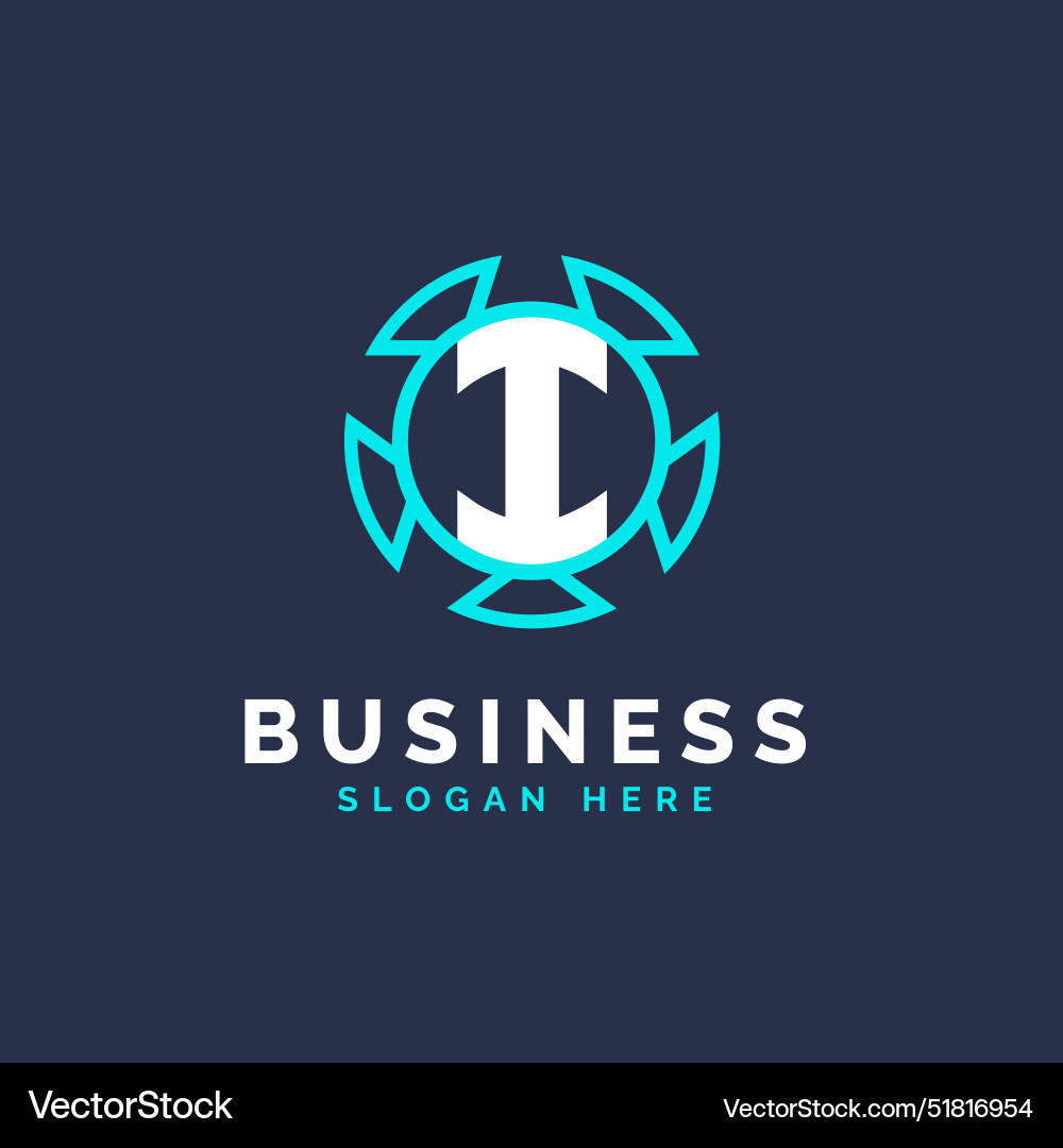 Letter i technology logo design modern alphabet Vector Image