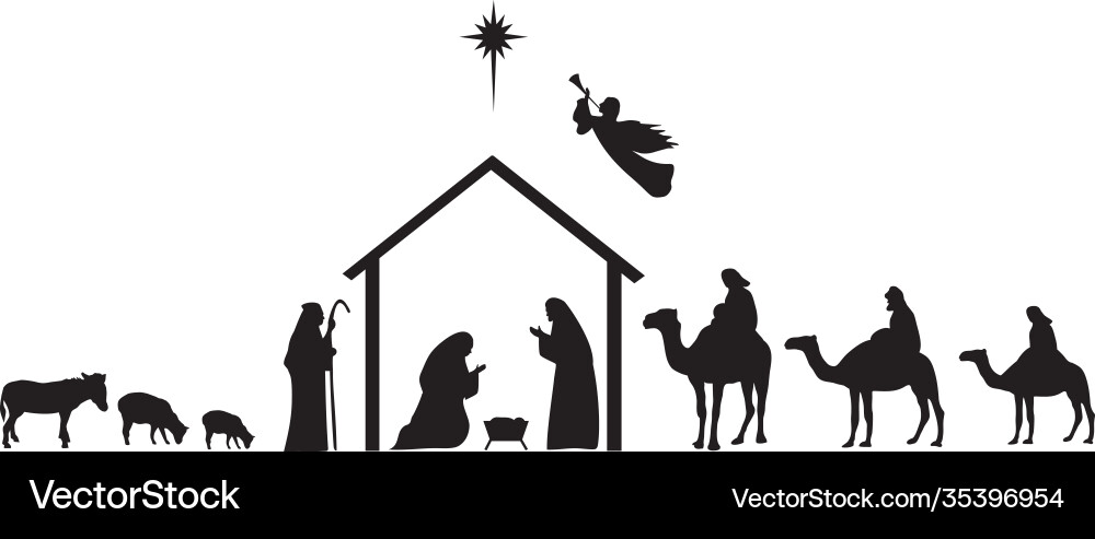 Nativity scene Royalty Free Vector Image - VectorStock