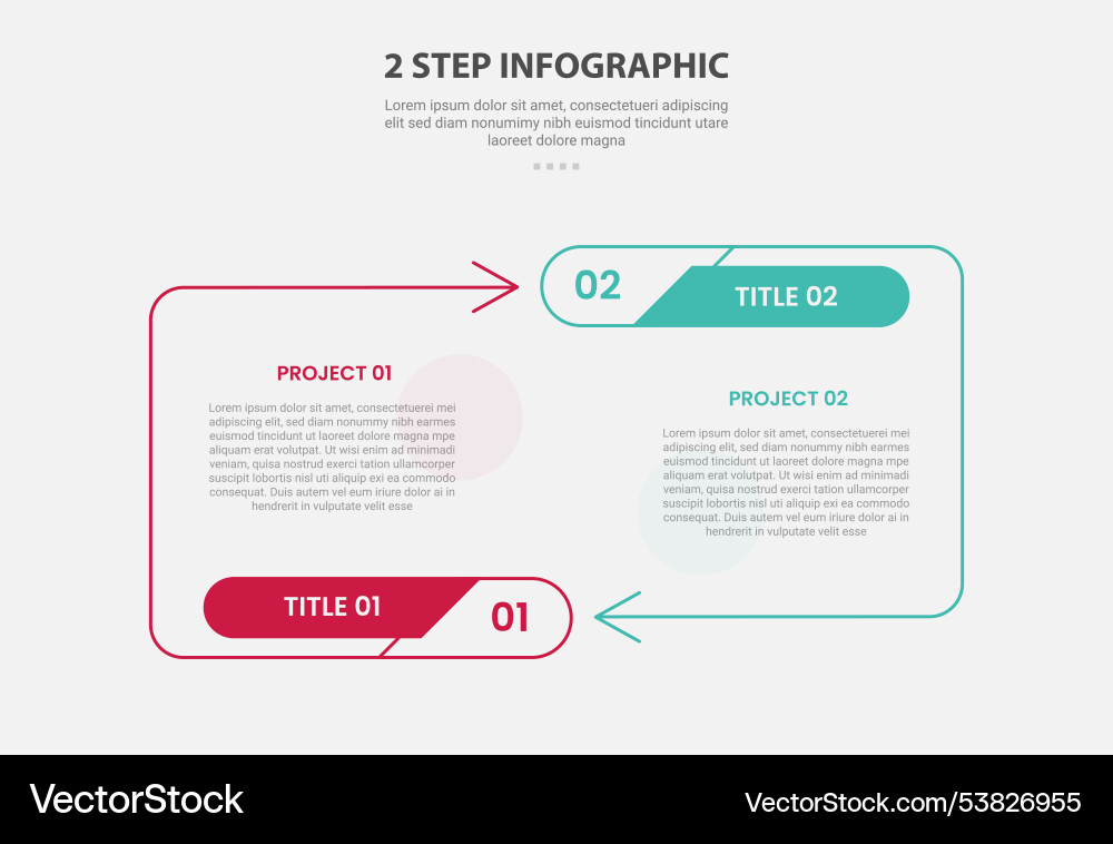 2 points template infographic outline style Vector Image