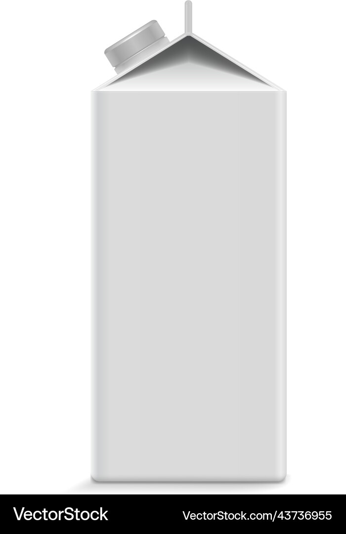 Blank juice container mockup realistic white pack Vector Image