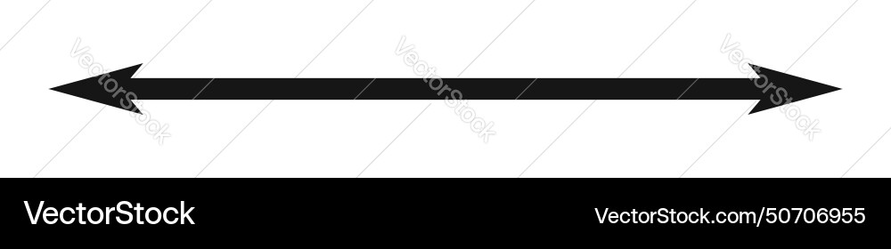 Double arrow icon long straight horizontal Vector Image