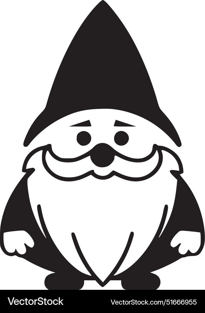Gnome - black and white isolated icon Royalty Free Vector