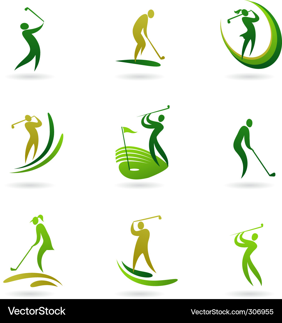 Golfing icons Royalty Free Vector Image - VectorStock