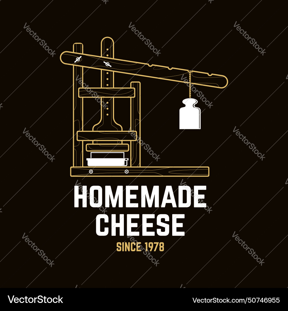 Homemade cheese badge design template for logo Vector Image