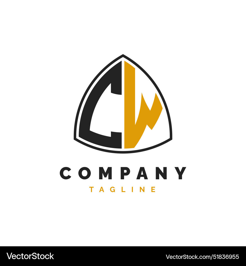 Initial letter cw logo design alphabet Royalty Free Vector