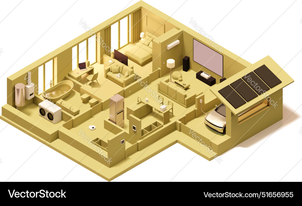 Isometric modern smart home Royalty Free Vector Image