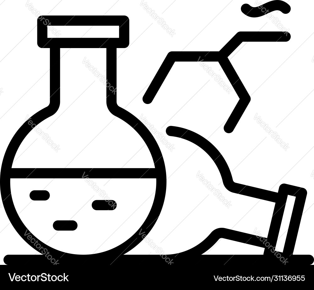 Lab flasks icon outline style Royalty Free Vector Image