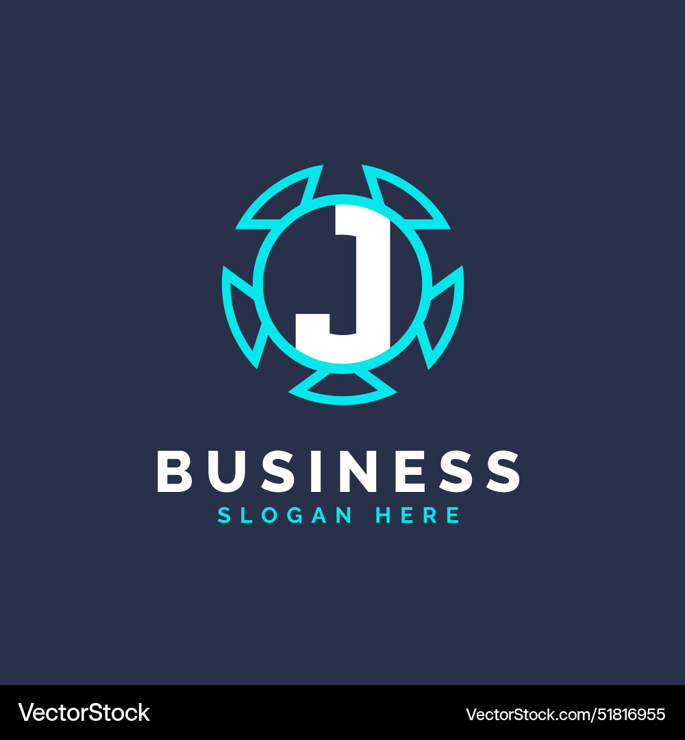 Letter j technology logo design modern alphabet Vector Image