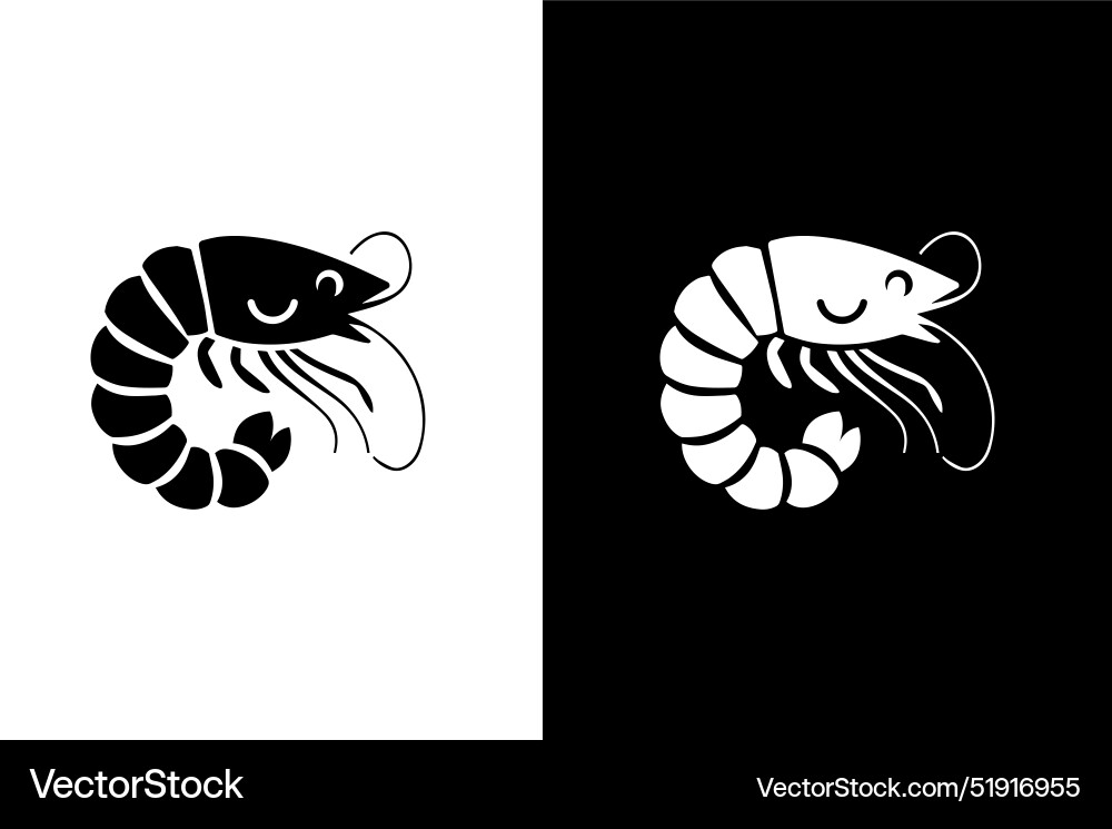 Shrimp and prawn icon black Royalty Free Vector Image